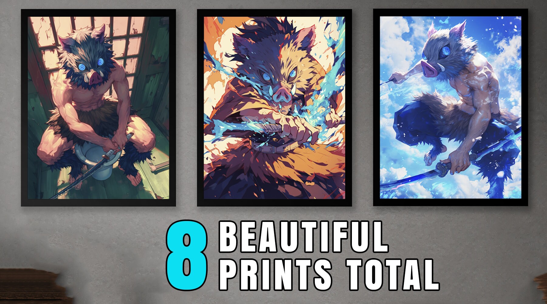 Printable Demon Slayer Inosuke Anime Poster, Printable Wall Art, Home ...