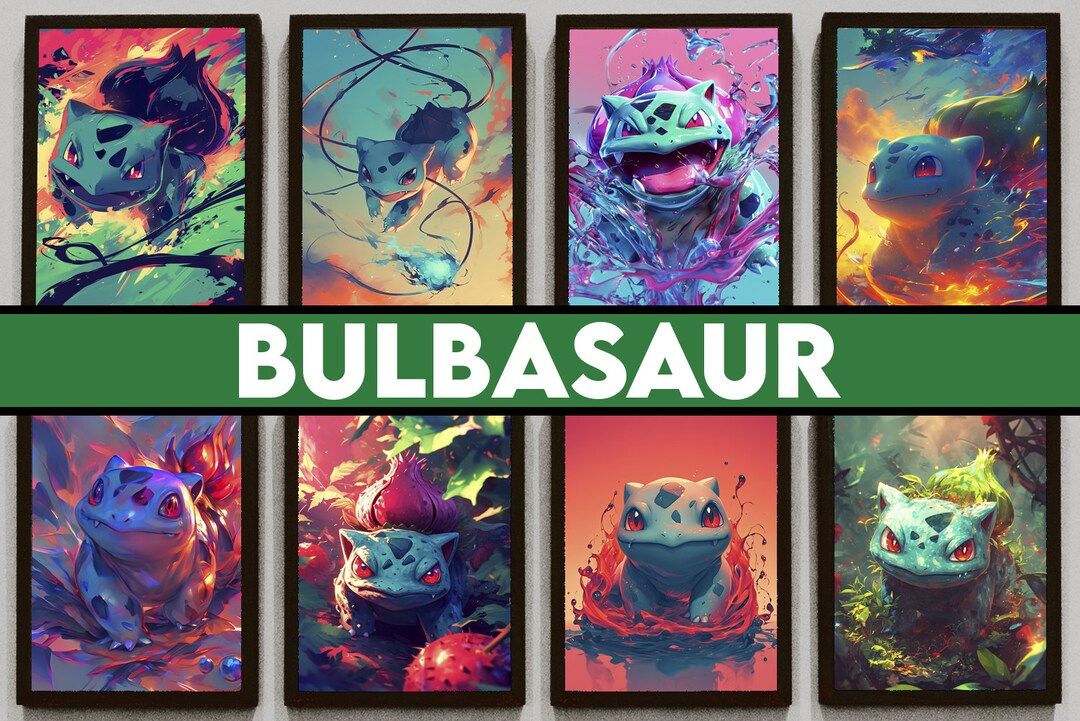 Printable Bulbasaur Poster, Pokemon Print Set, Printing Wall Arts ...