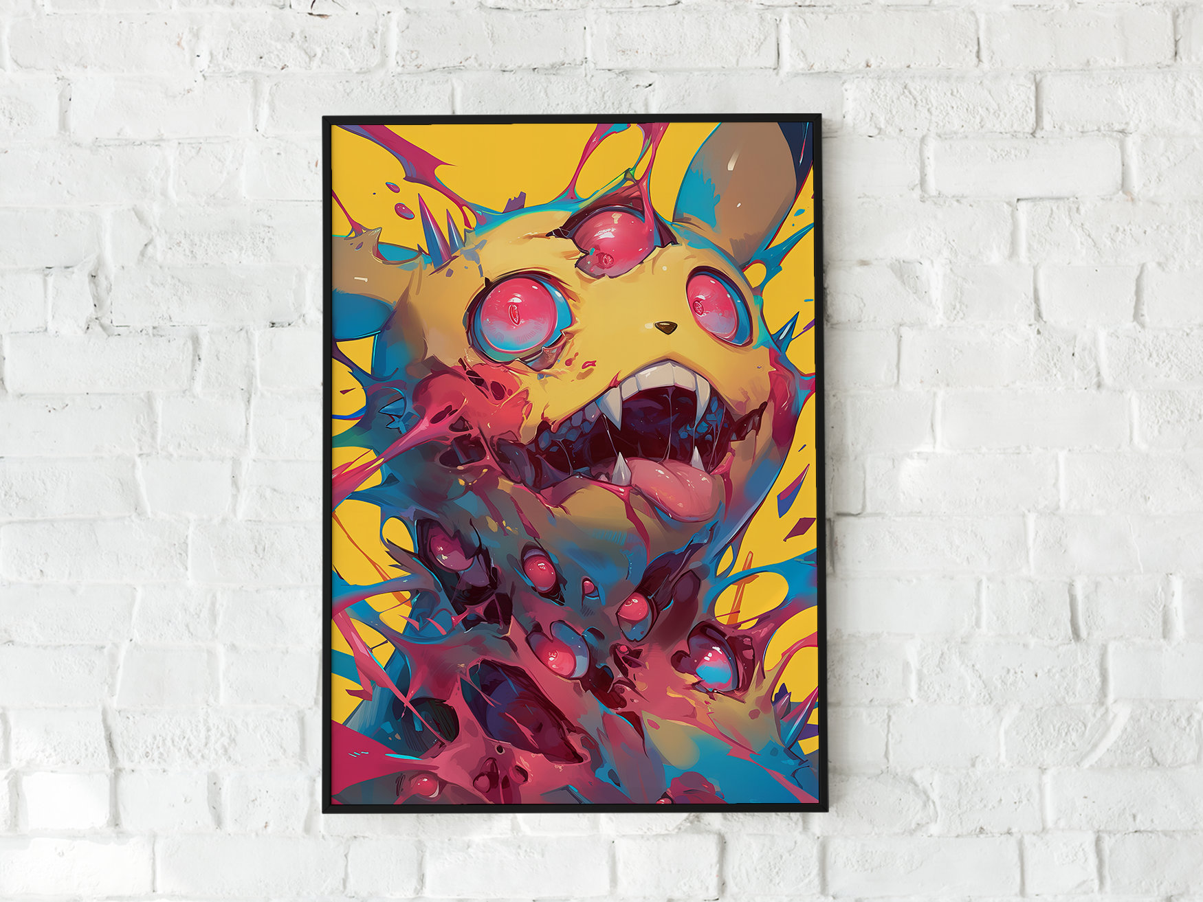 Printable Pikachu Art, Pikachu Digital Print, Pokemon Party Decor, Instant Download Pokemon Wall ...