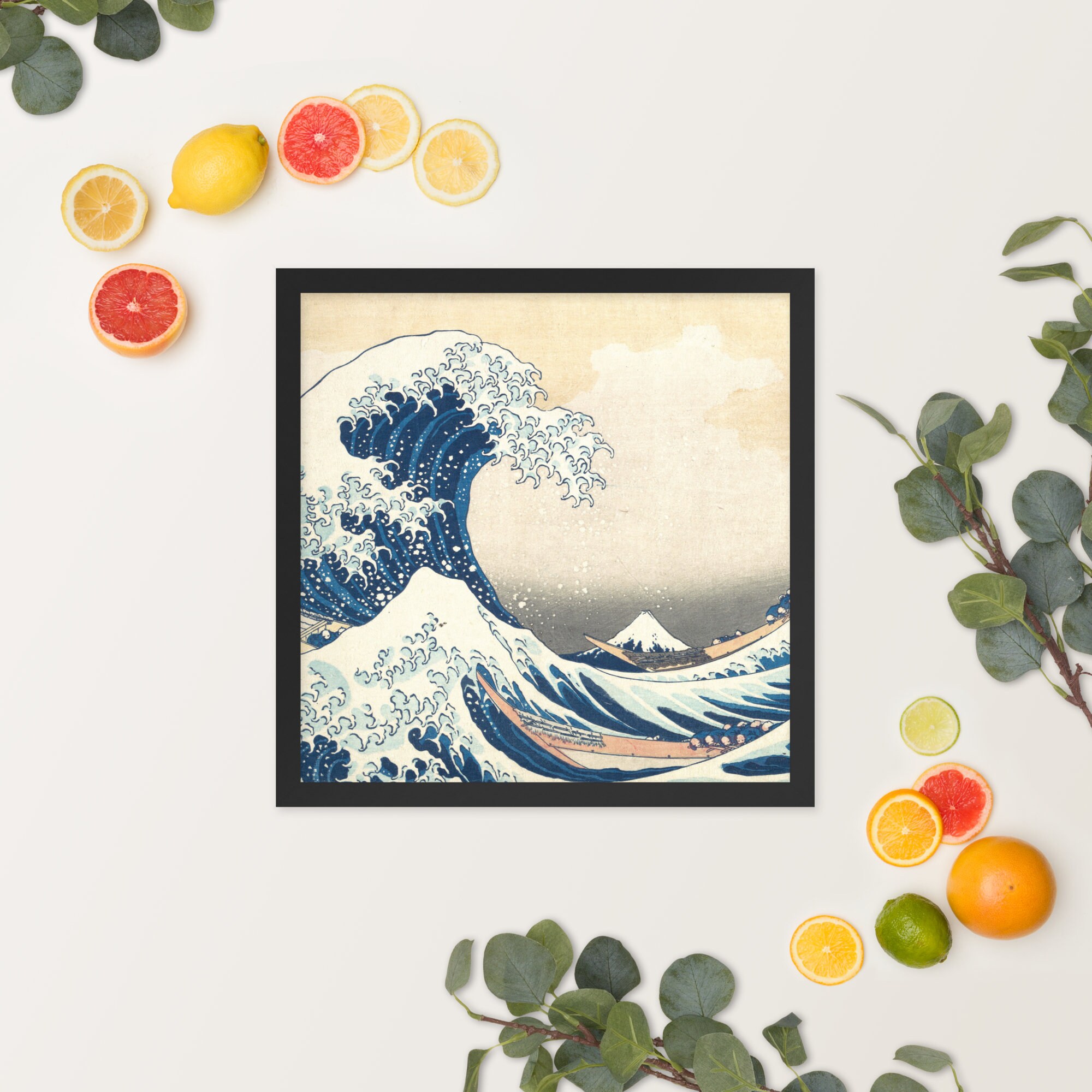 Japanese Grate Wave Canvas Set. Minimalism Art Japanese Wall Art ...