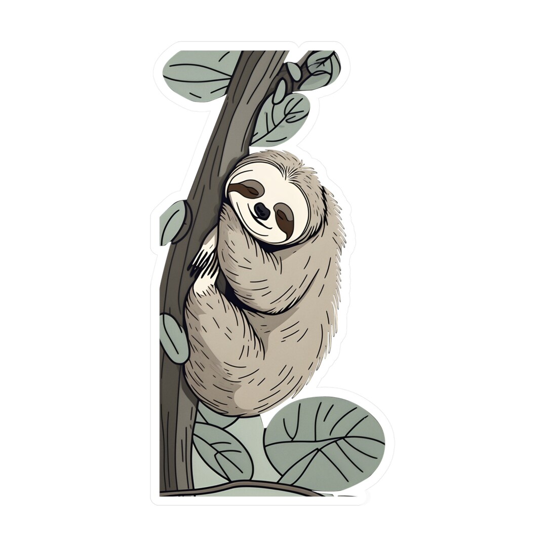 Chillin' Sloth Kiss-cut Vinyl Decal - Etsy