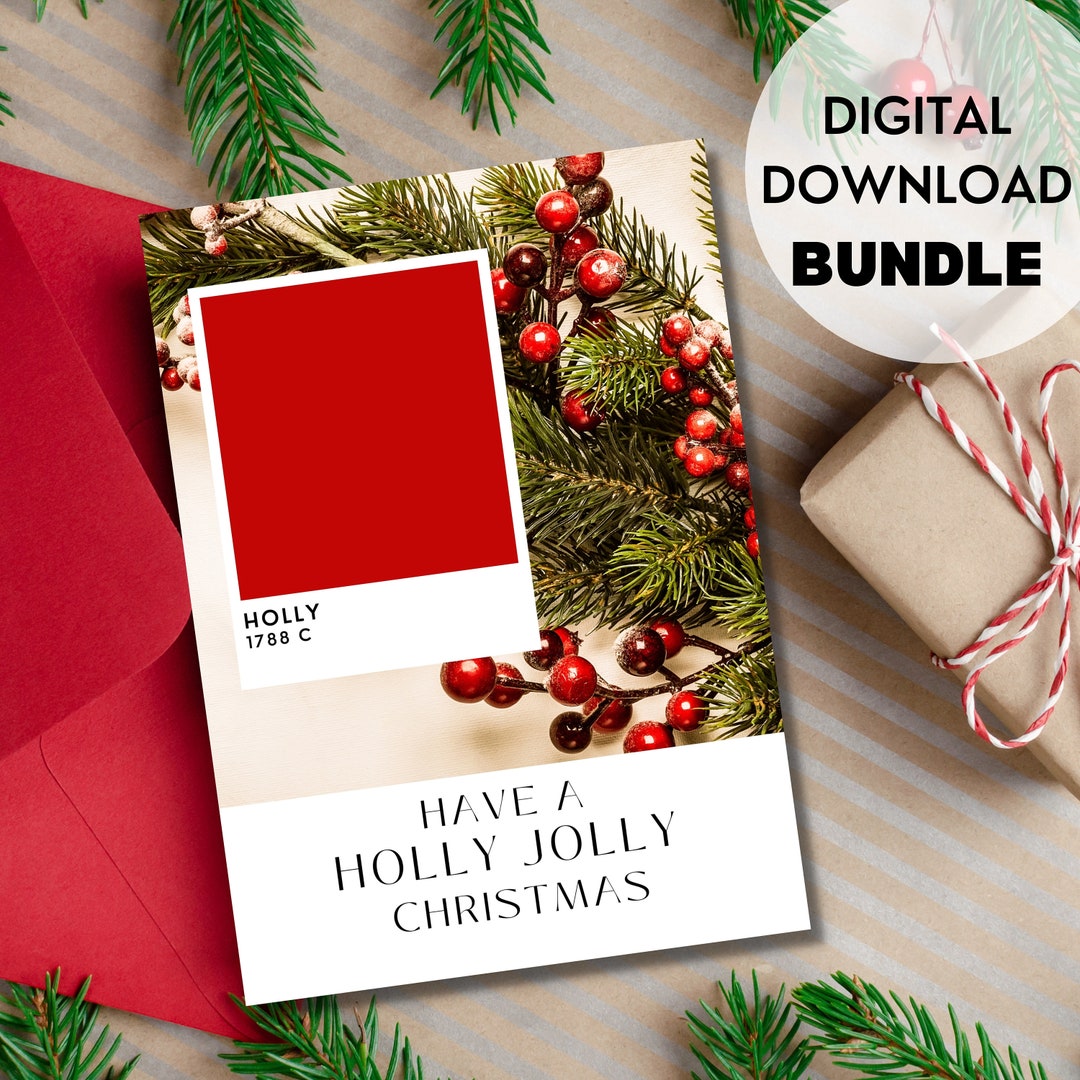 BUNDLE 8 Printable Christmas Cards, Printable Christmas Cards, New ...