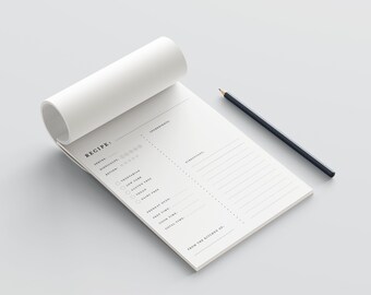 Recipe Notepad - Etsy