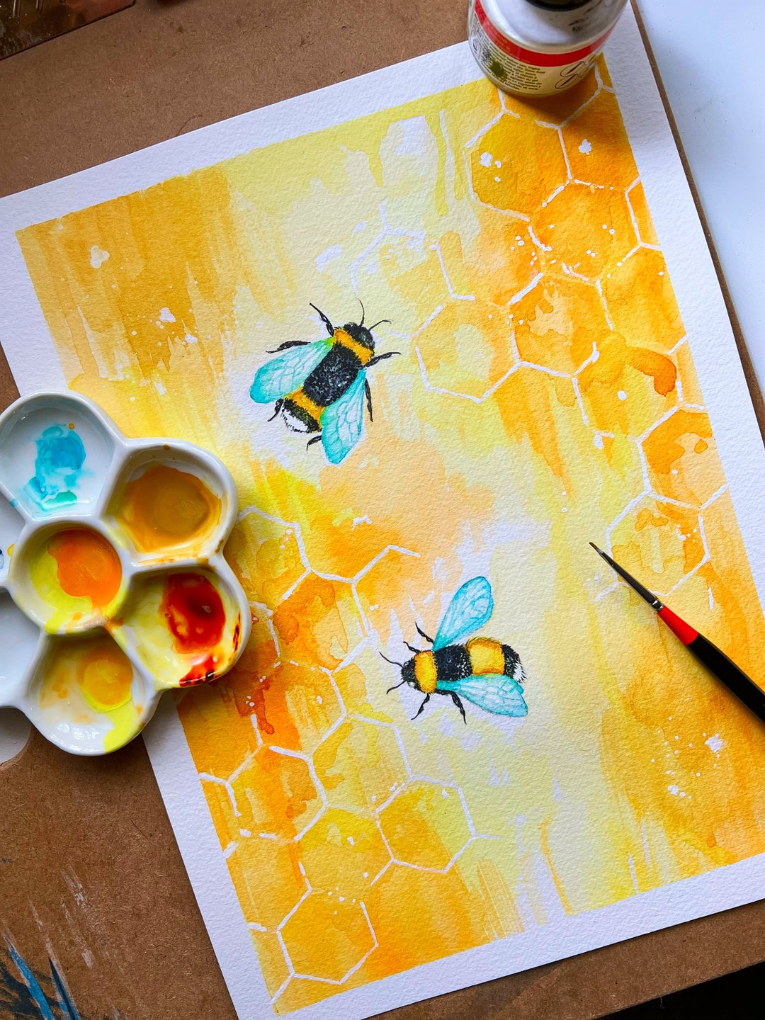 2 Little Bees Print - Etsy