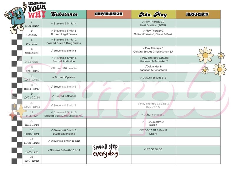 EDITABLE Assignment and Reading Calendar Tracker Retro 70’s Groovy ...