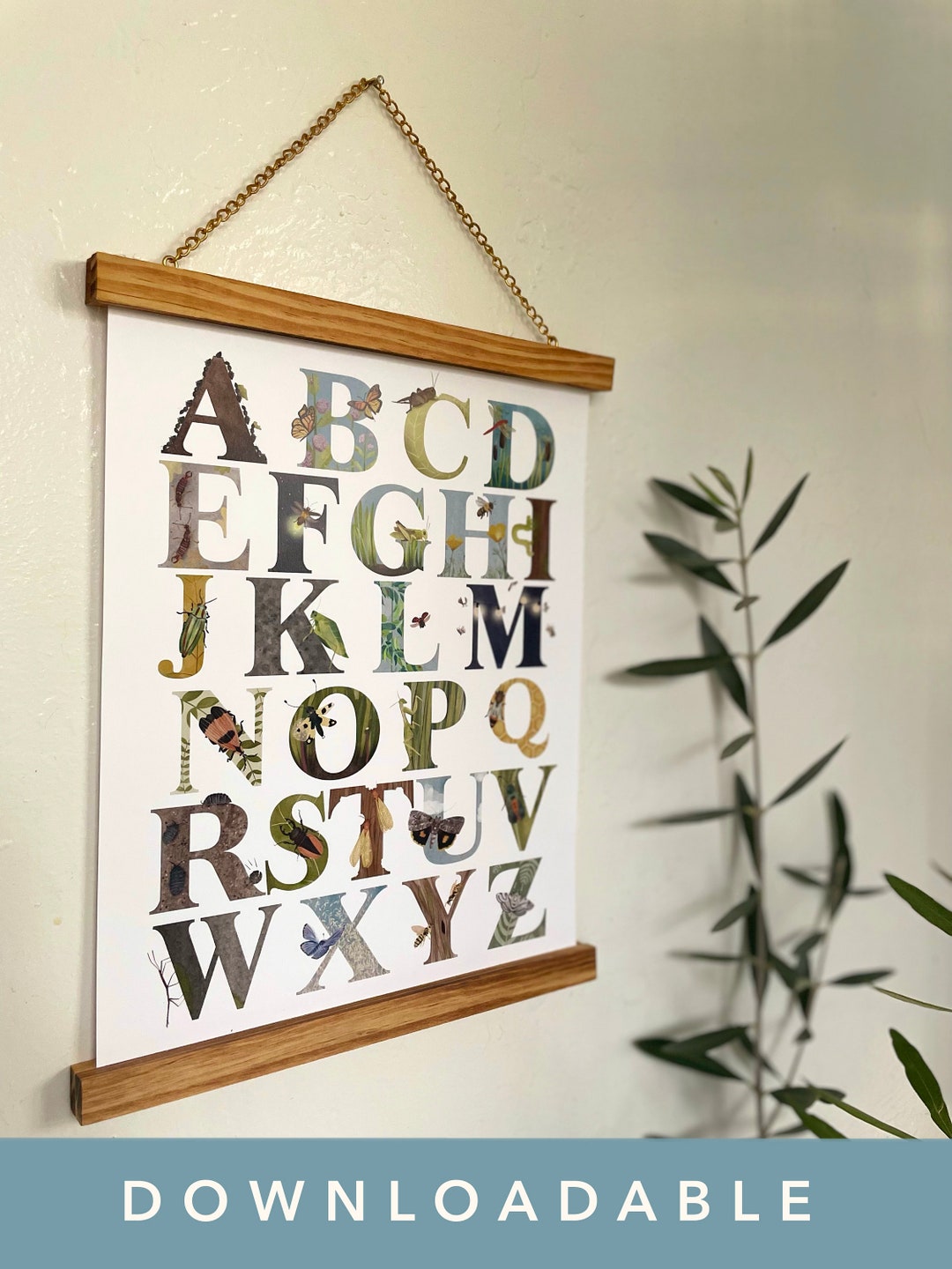 Insect Bug Natural Alphabet Poster Downloadable Printable Home Decor ...