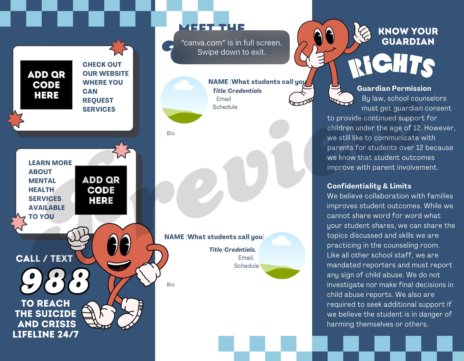 EDITABLE Meet the School Counselor Information Brochure for Parents ...