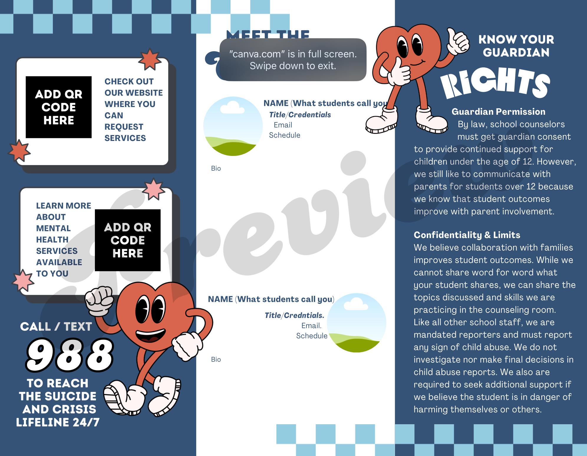 EDITABLE Meet the School Counselor Information Brochure for Parents ...