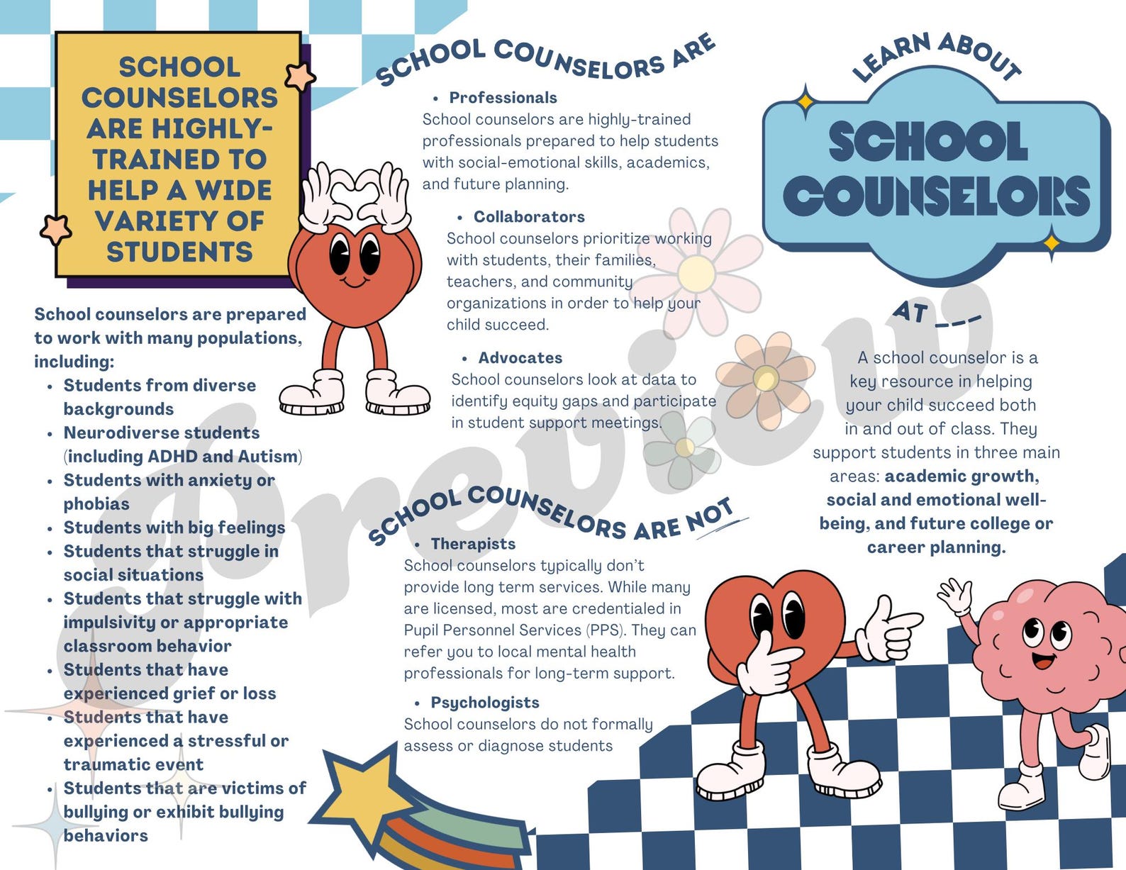 EDITABLE Meet the School Counselor Information Brochure for Parents ...