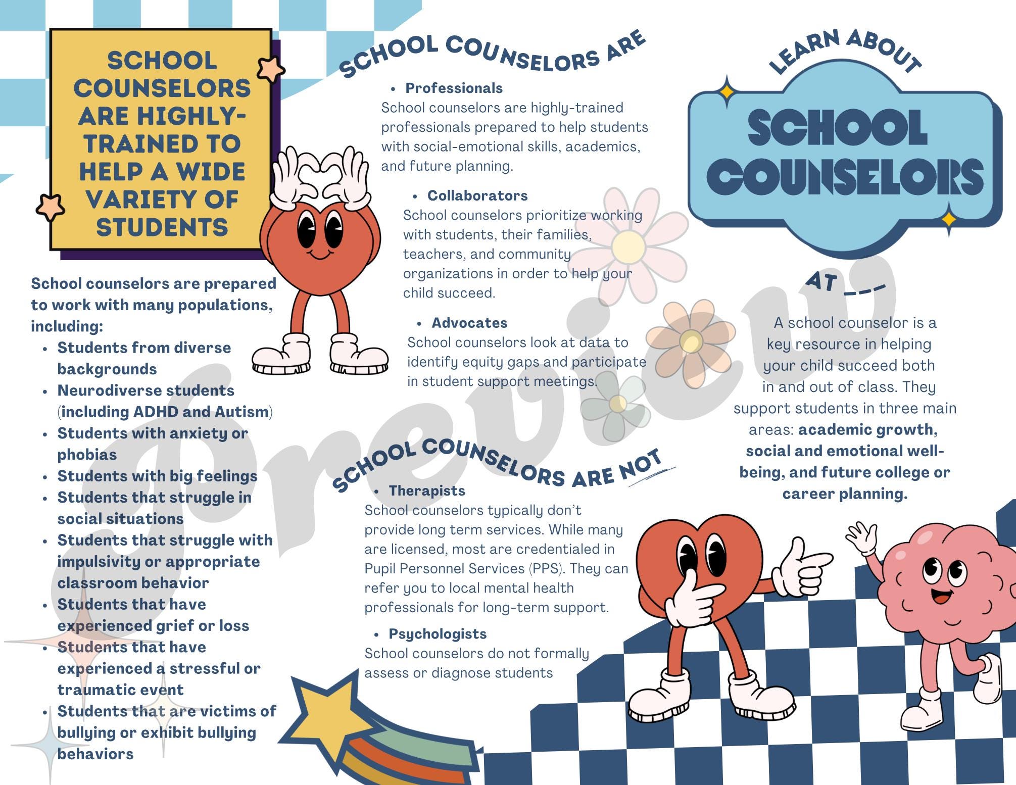 EDITABLE Meet the School Counselor Information Brochure for Parents ...