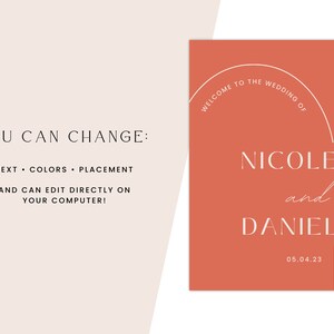 Welcome to Our Wedding Sign Canva Template Bright Colorful Welcome Sign ...