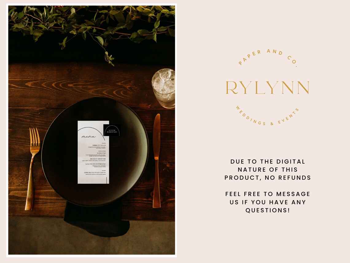 Wedding Event Menu and Placecards Sign Canva Template Bold - Etsy