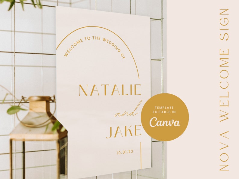 Welcome to Our Wedding Sign Canva Template Bright Colorful Welcome Sign ...