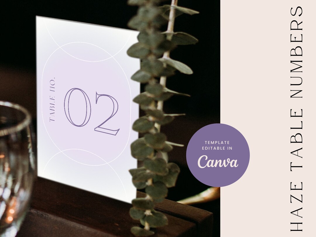 Wedding Table Numbers Seating Chart Event Sign Canva Template Pastel ...