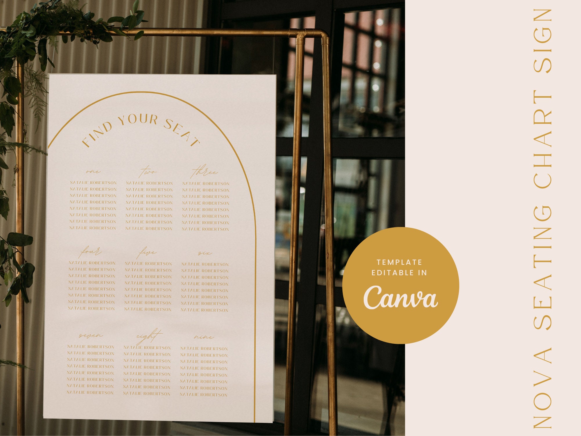 Wedding Seating Chart Sign Canva Template Bright Colorful Sign Modern ...