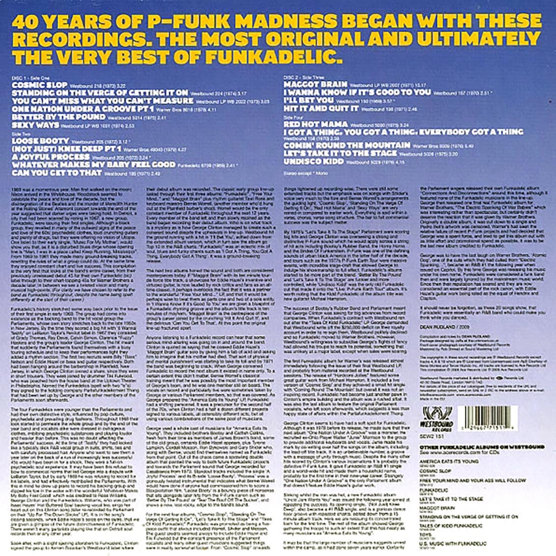 Funkadelic - the Best of Funkadelic: Standing on the Verge Vinyl - Etsy