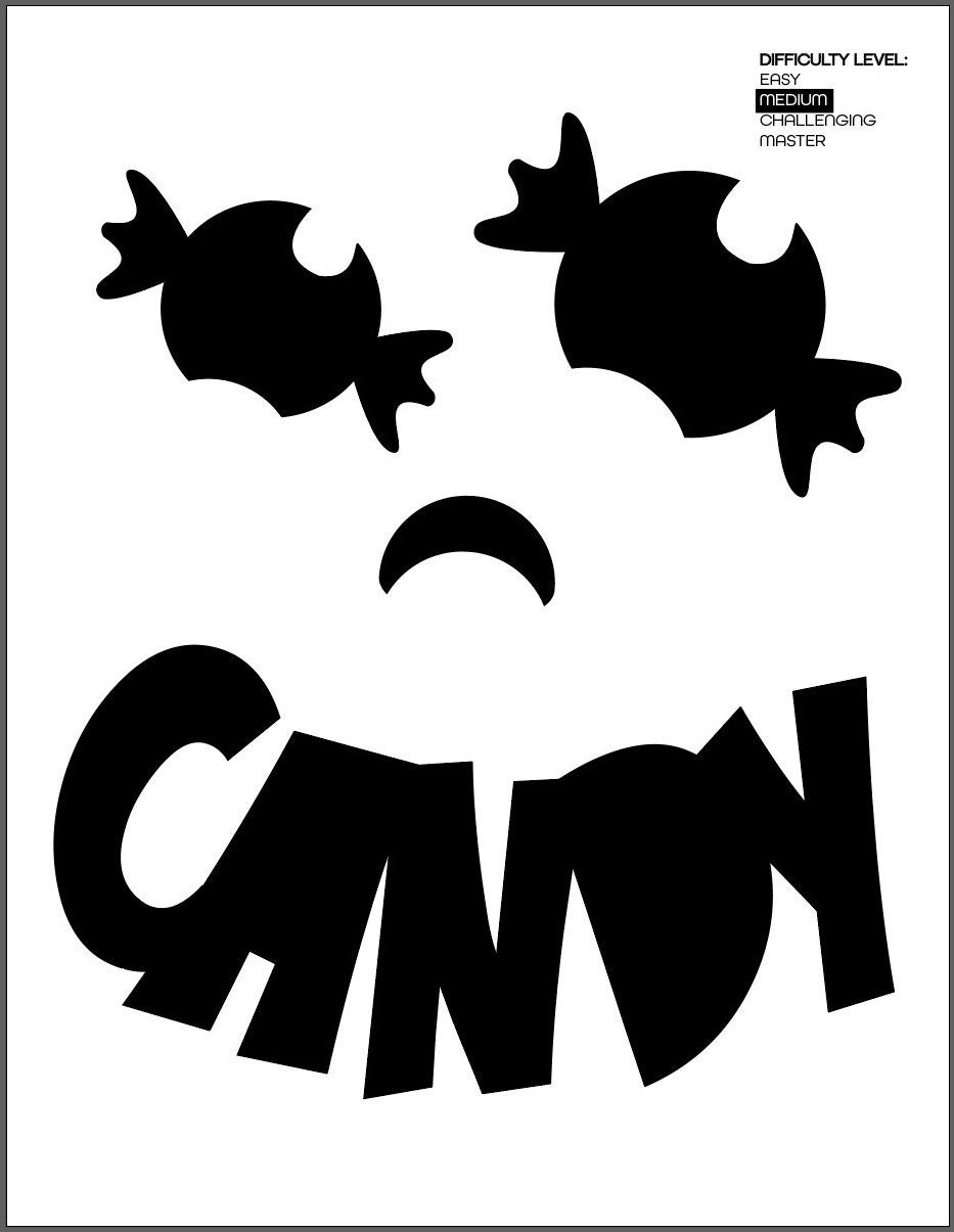Halloween Pumpkin Carving or Painting Pumpkin Word Faces Stencil ...