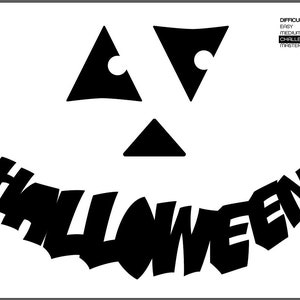 Halloween Pumpkin Carving or Painting Pumpkin Word Faces Stencil ...
