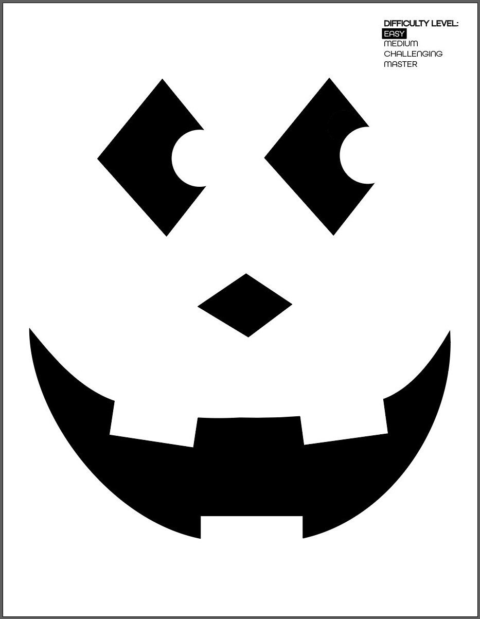 Halloween Pumpkin Carving or Painting Pumpkin Faces Stencil Printable ...