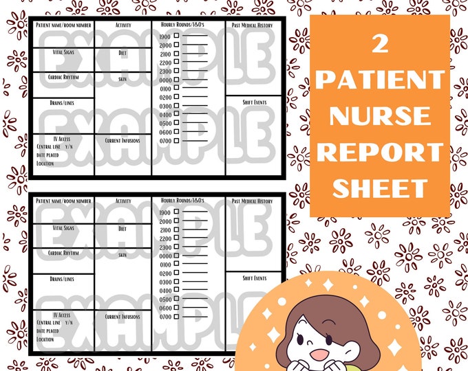 Ortho Nurse Report Sheet • SBAR • Patient Handoff • Printable Template ...