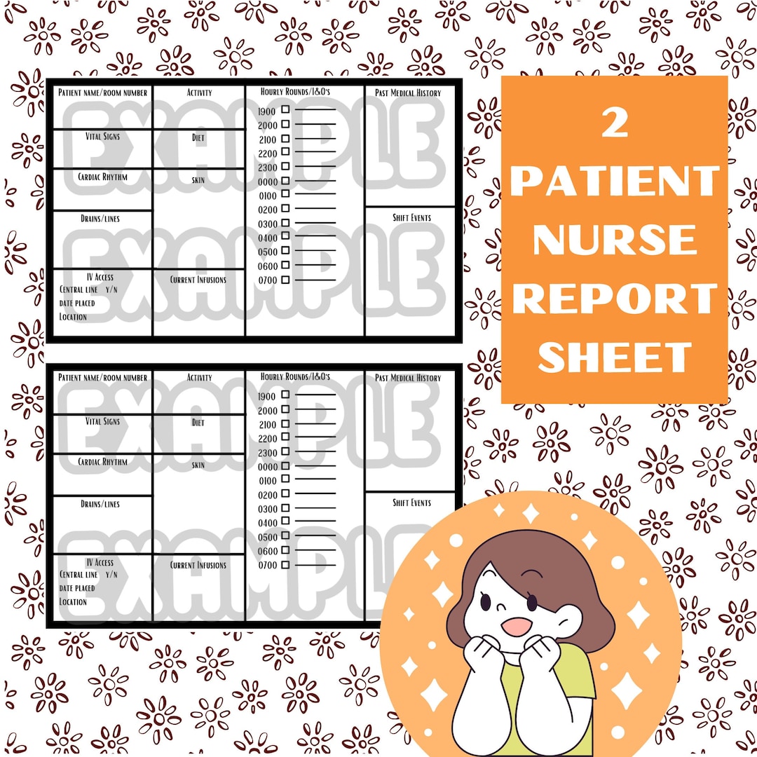 Nursing Report Sheet - Two Patient per Sheet - Etsy