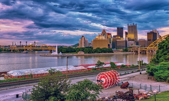 Pittsburgh Skyline Station Square Skyline Bridges - Etsy