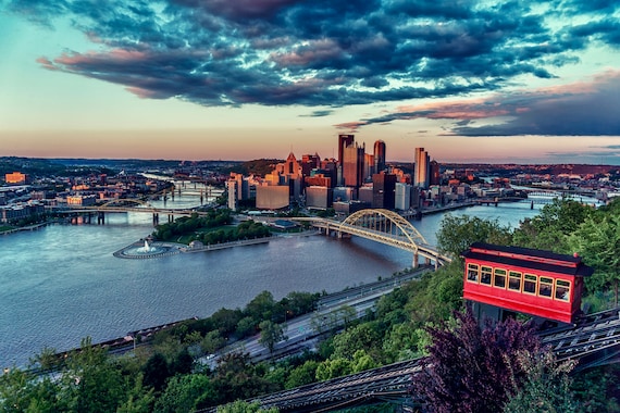 Pittsburgh Skyline Duquesne Incline Mount Washington - Etsy