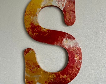 Colorful Hand Painted Wooden Letter With Your Choice of Design ...