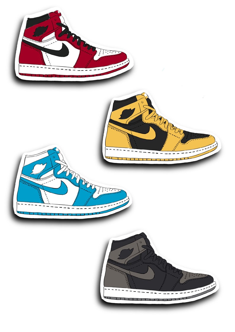 Air Jordan 1 Sticker Pack Sneakers Michael Jordan Sneakers Chicago ...