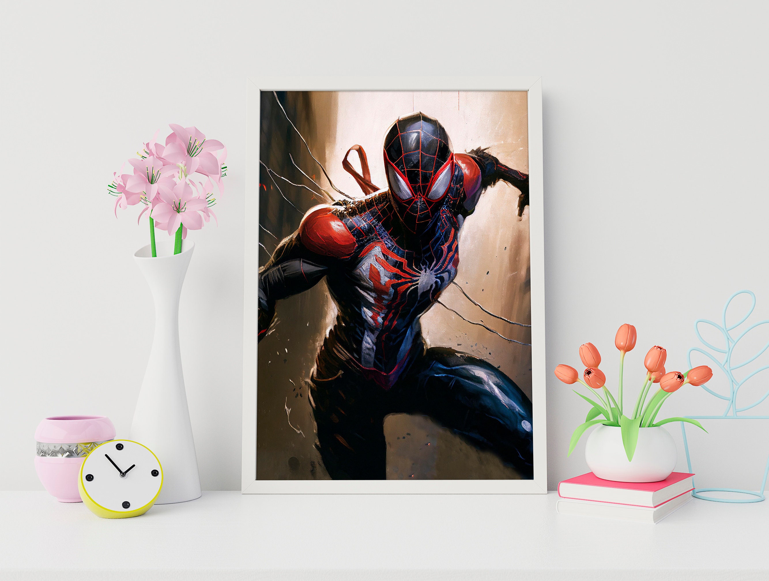 Printable Spider-man Miles Morales Art Poster Painting, Unique ...