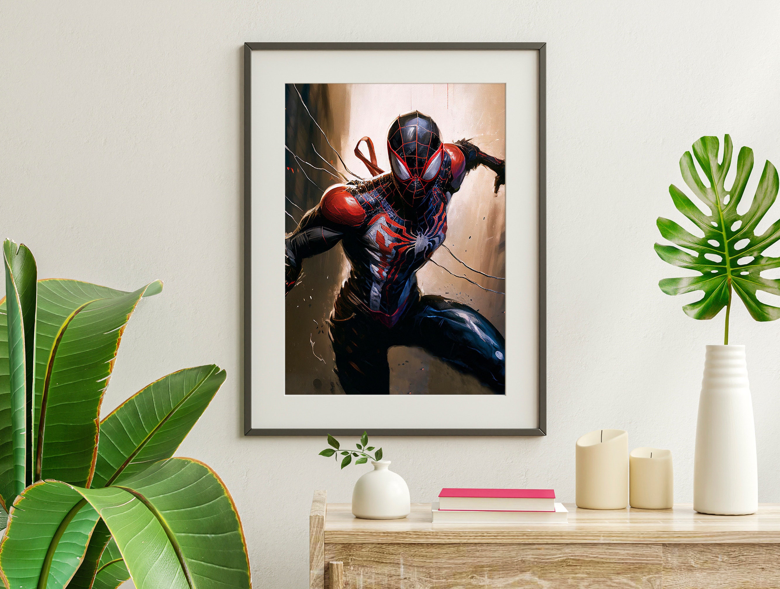 Printable Spider-man Miles Morales Art Poster Painting, Unique ...