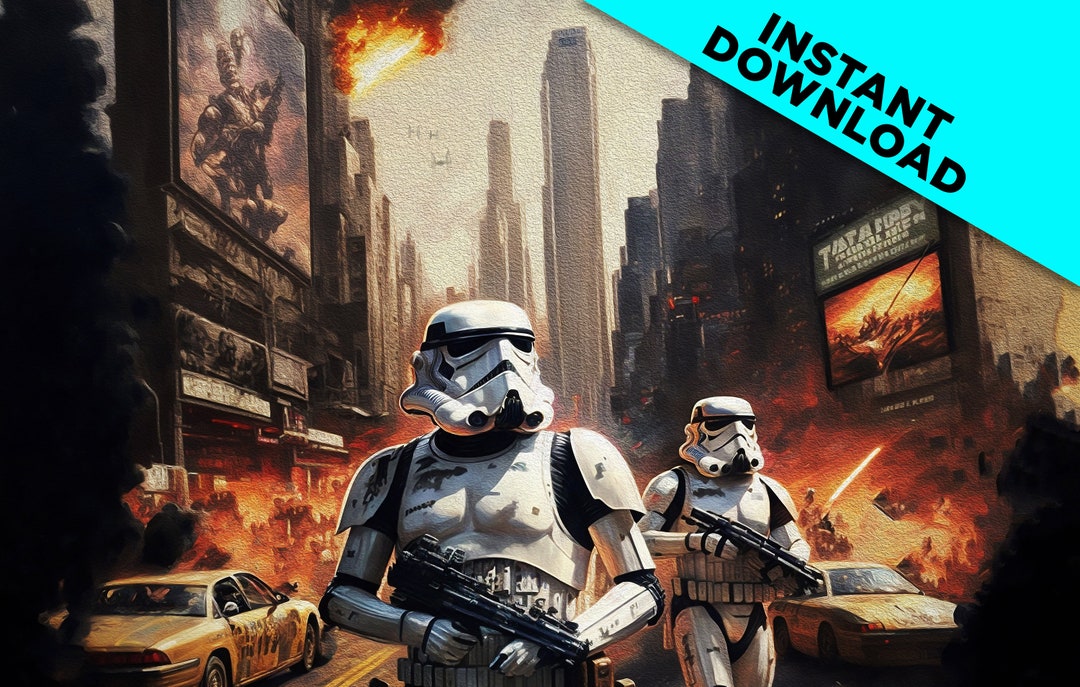 Printable Star Wars Stormtroopers Invade NYC Painted Poster, Unique ...