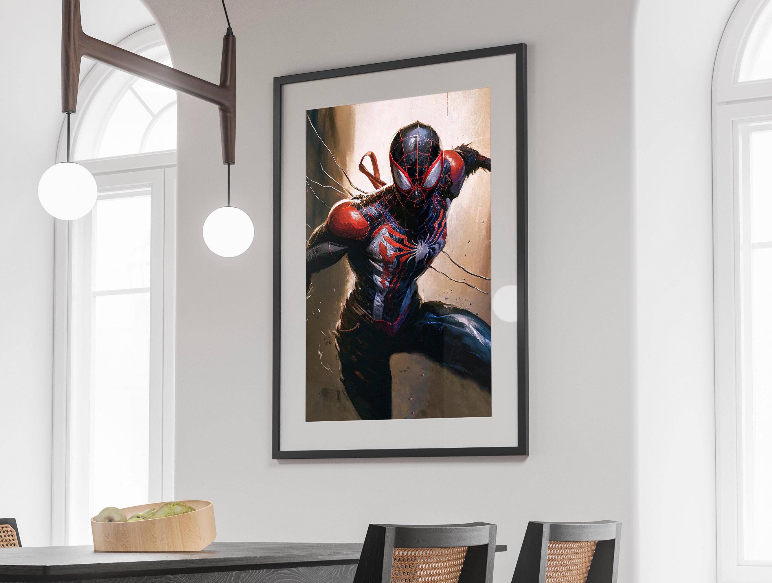 Printable Spider-man Miles Morales Art Poster Painting, Unique ...