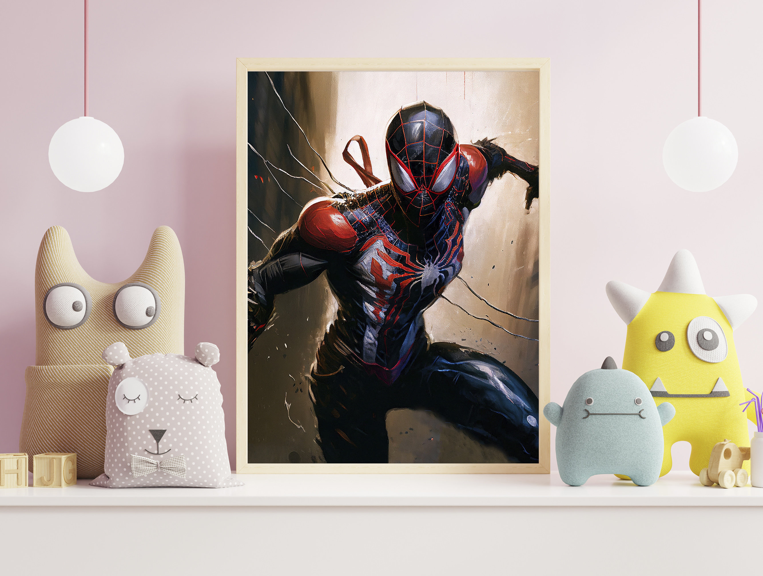 Printable Spider-man Miles Morales Art Poster Painting, Unique ...