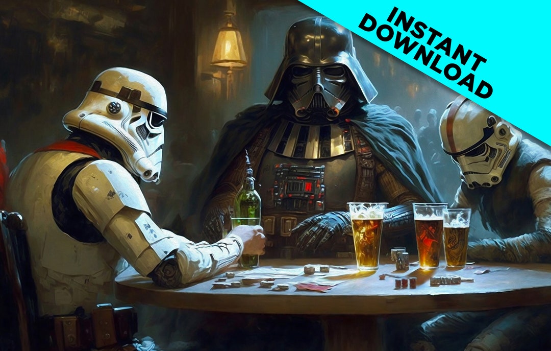 Printable Happy Hour Darth Vader Bar Drinking With Stormtroopers ...