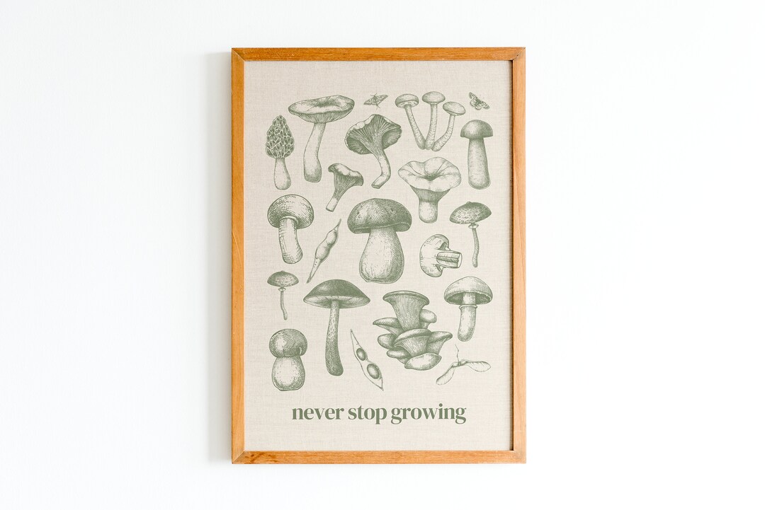 Neutral Never Stop Growing Print | Positive Quote Print | Simple Wall ...