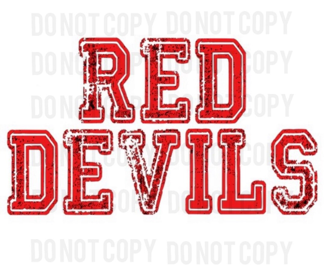 Red Devils, Distressed Font, School Mascots, Red/black - Etsy