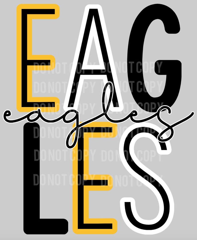 Eagles, Stacked, School Mascots, Yellow/gold, PNG, Digital Download - Etsy