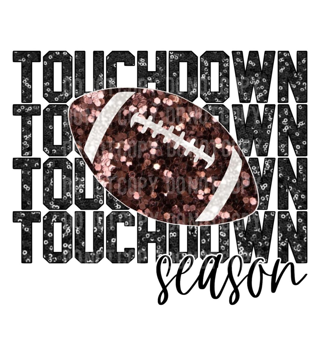Football / Touchdown Season / Faux Glitter / Sequins / Football Mom - Etsy