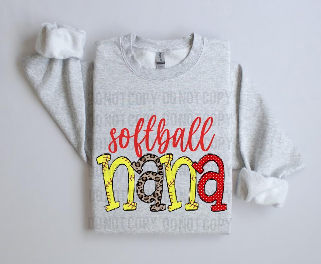 Softball Nana / Softball / Leopard Print, Red / Sports Nana / PNG ...