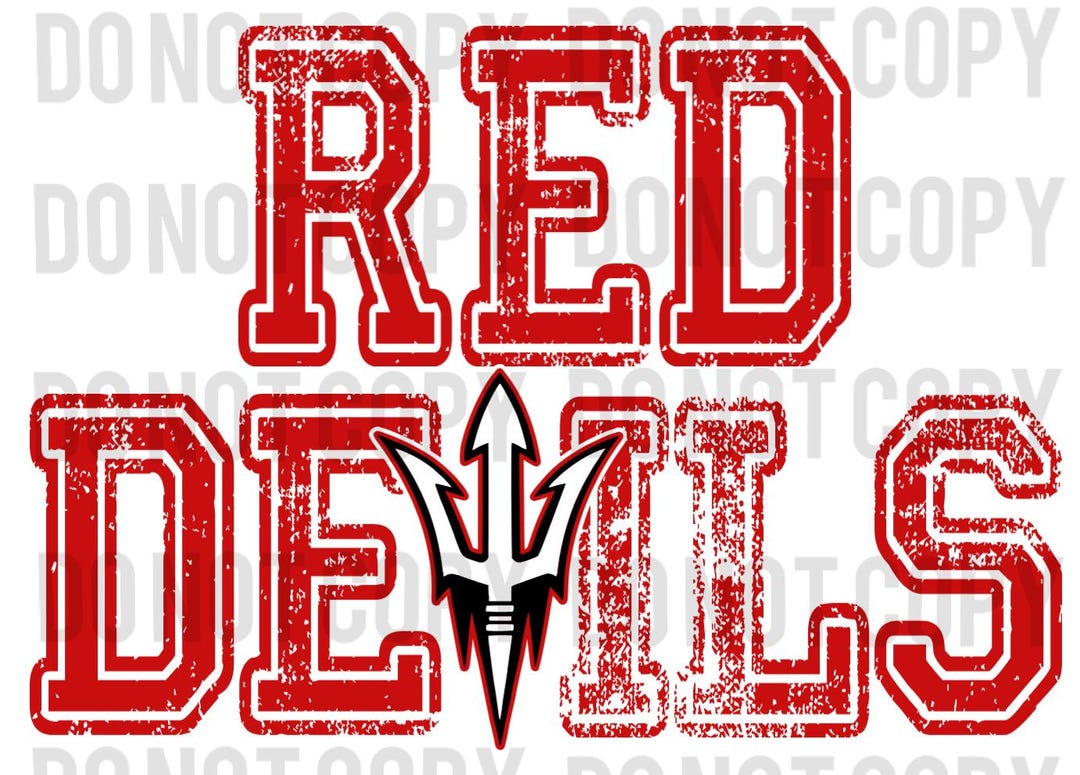 Red Devils, Distressed Font, School Mascots, Red/black - Etsy