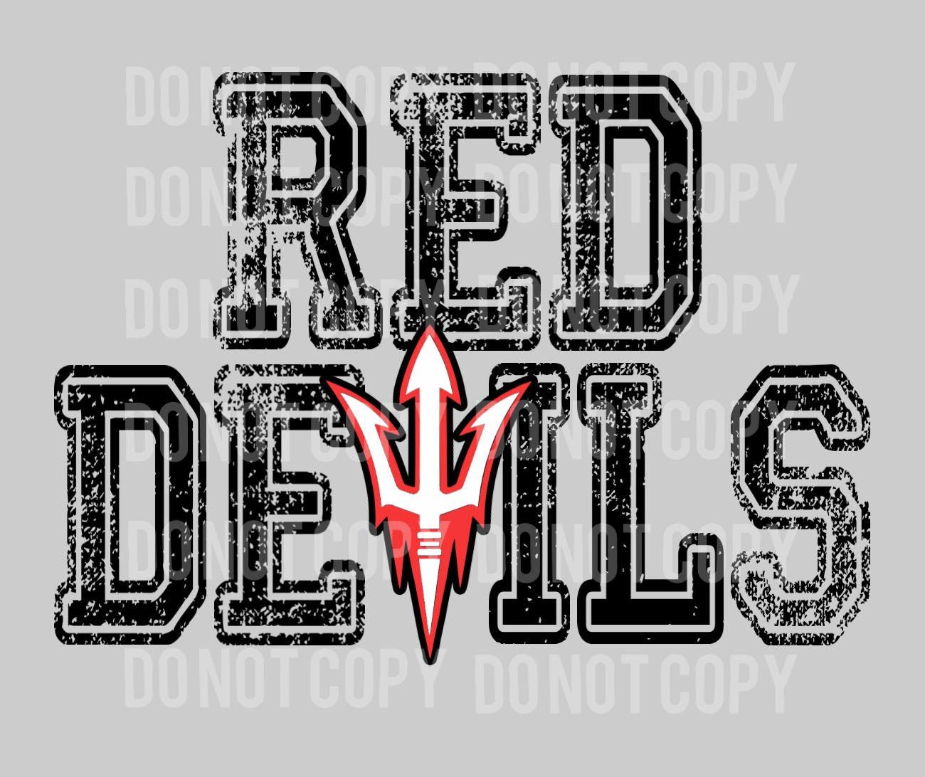 Red Devils, Distressed Font, School Mascots, Red/black - Etsy