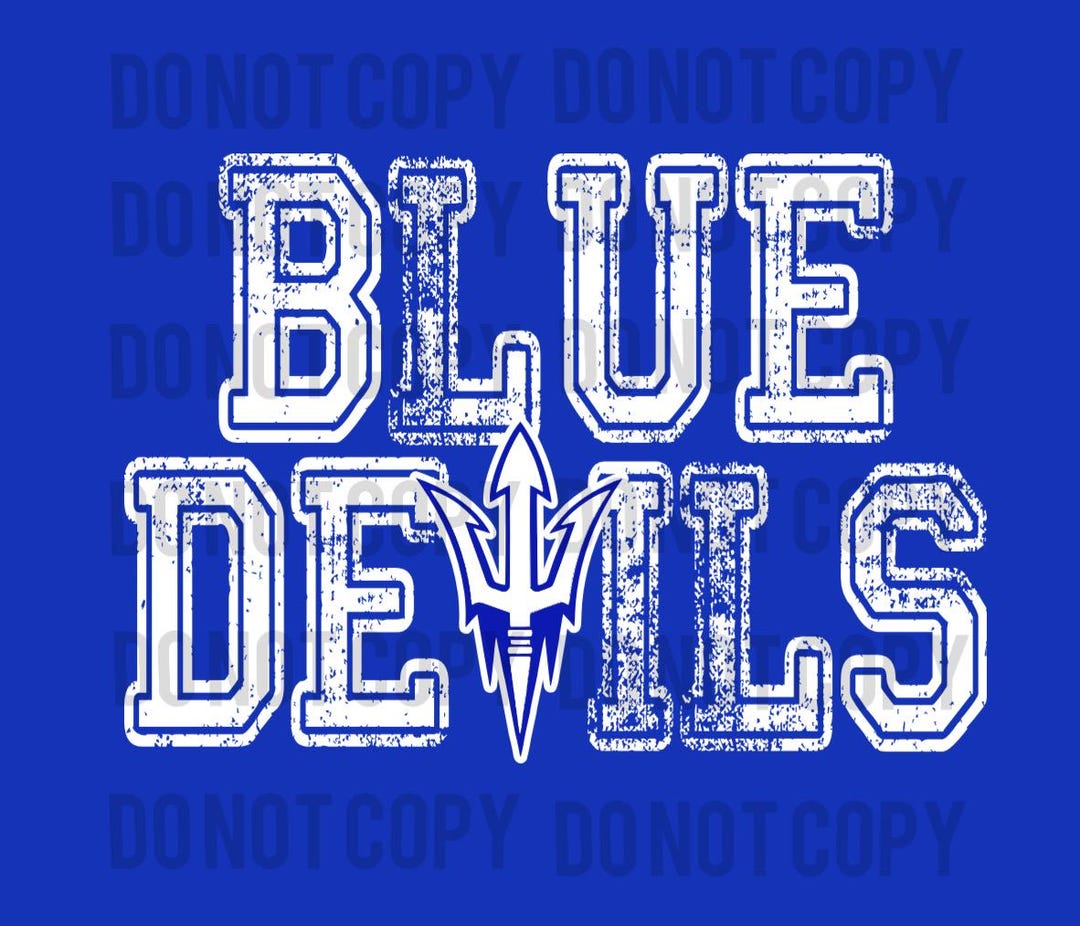 Blue Devils, Distressed Font, School Mascots, WHITE - Etsy