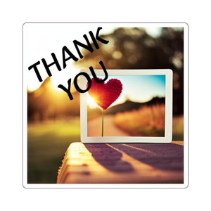Thank You Square Stickers - Etsy
