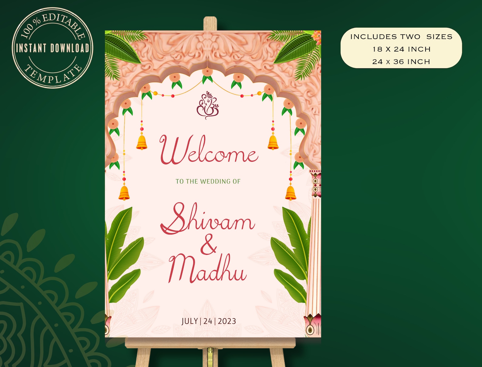 Telugu Wedding Welcome Sign, Tamil Welcome Signs, South Indian Welcome ...