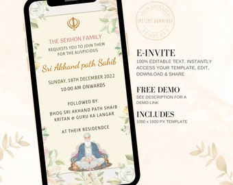 Akhand Path Invitation, Akhand Path Sahib, Sukhmani Sahib Invite, Sikh ...