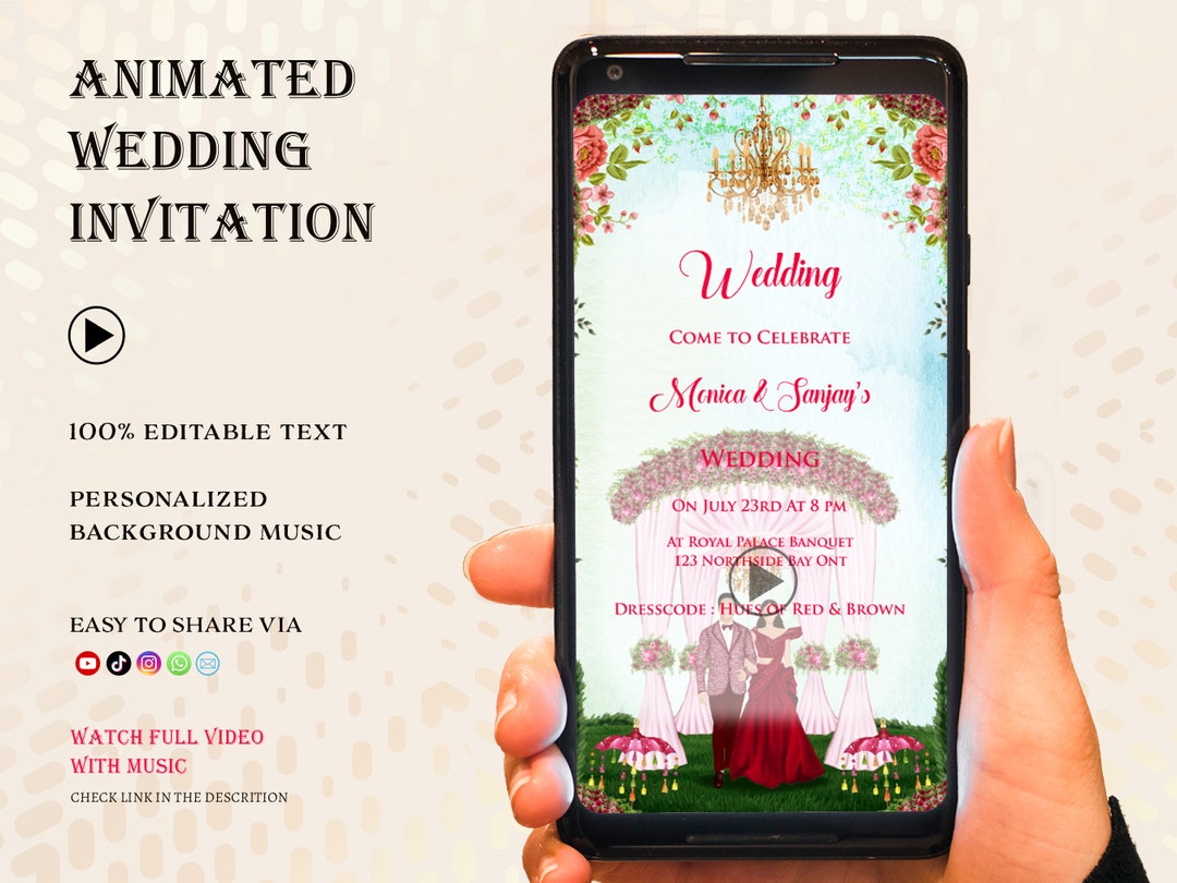 Reception Animated Invitation Reception Invitation Henna - Etsy