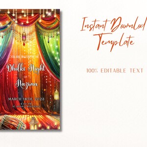 Sangeet Night, Dholak Night Invitations Pakistani Dholak Invite, Muslim ...