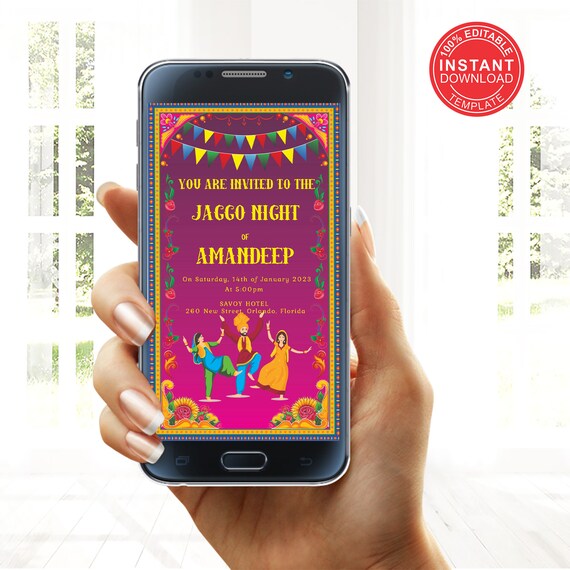 Jaggo Invitation Punjabi Invitation Editable Punjabi - Etsy
