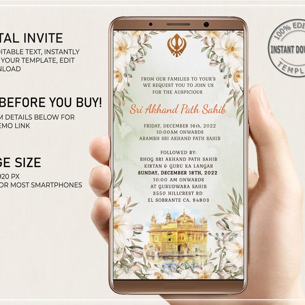 Akhand Path Invitation Card - Etsy
